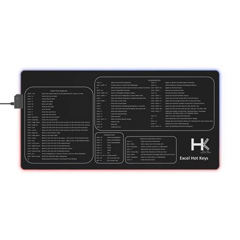 Mac Excel Hot Keys Led Gaming Mouse Pad Medium Etsy