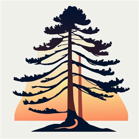 Premium Vector 2d Vector Rendering Of A Detailed Isolated Pine Tree In Vector Format