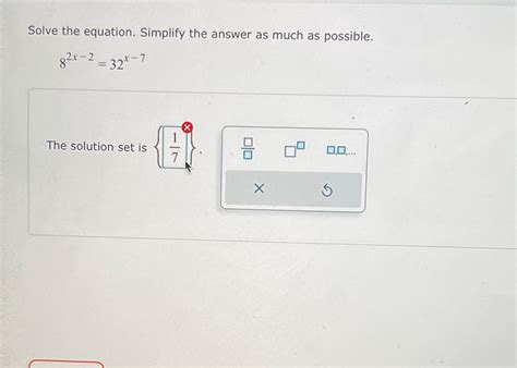 Solved Solve The Equation Simplify The Answer As Much As Chegg Com