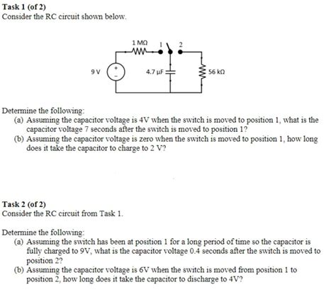 [solved] task 1 of 2 consider the rc circuit shown belo