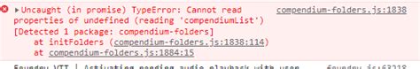 Console Error On Startup · Issue 145 · Earlst1vtt Compendium Folders
