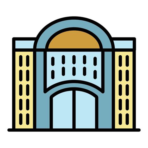 Arco Exposición Edificio Icono Color Contorno Vector 15211950 Vector En