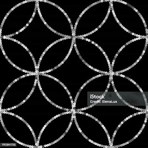 서클과 마름모가 있는 실버 스팽글 럭셔리 스팽글 이음새없는 패턴 휴일 배경 번쩍이는에 대한 스톡 벡터 아트 및 기타 이미지 번쩍이는 연속무늬 검은색 Istock