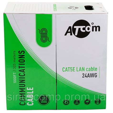 Кабель сетевой Atcom Utp 305м Cat 5e Standart Cca 3799 бухта Id 1594276846 цена 1680