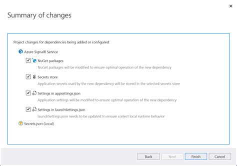 연결된 서비스를 사용하여 Azure Signalr 추가 Visual Studio Windows Microsoft Learn