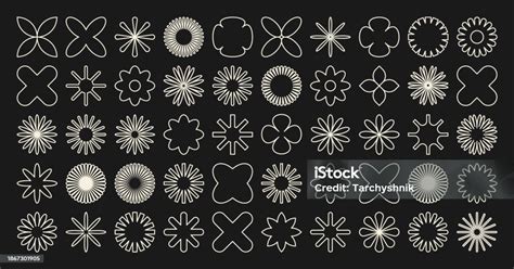 잔인한 기하학적 모양 기호 간단한 기본 요소 및 형태 바우하우스 복고풍 디자인 트렌디한 컨템포러리 미니멀리즘 스타일 벡터 그림