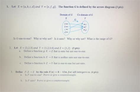 Solved 1 Let X A B C D And Y E F G The Function G Chegg Com