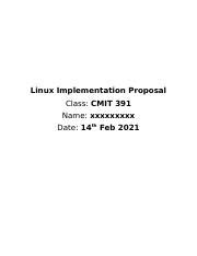 Linux Implementation Proposal Docx Linux Implementation Proposal Class CMIT Name