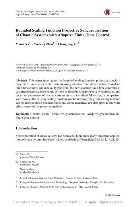 Bounded Scaling Function Projective Synchronization Of Chaotic Systems