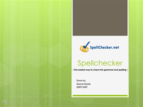 Spellchecker Pptx
