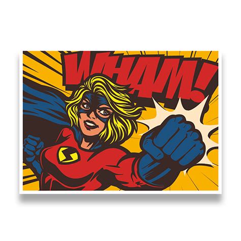 Sticker Mural Super Héroïne Bande Dessinée