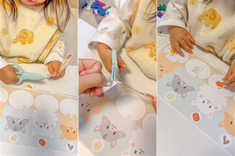 無料！はさみ練習＆絵合わせプリント「ハムスターちゃん、何食べたい？」ダウンロード あちぱよプリント