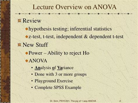 Ppt Lecture Overview On Anova Powerpoint Presentation Free Download