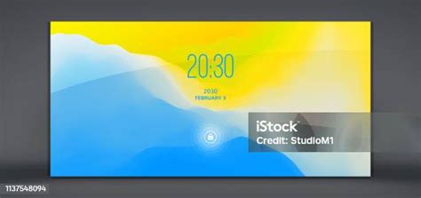 모바일 애플 리 케이 션을 위한 현대 잠금 화면 최신 유행 그라디언트와 추상적인 배경입니다 광고 마케팅 프리 젠 테이 션에 사용할 수 있습니다 벡터 일러스트입니다 3차원
