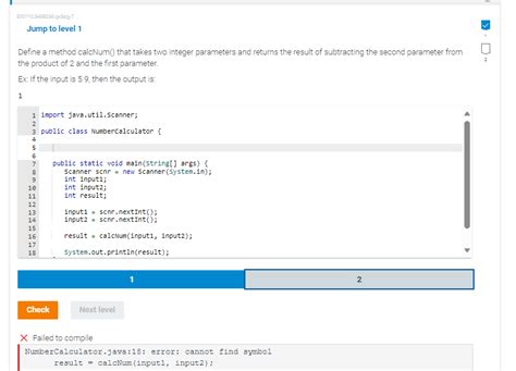 Solved In Java Define A Method Calcnum That Takes Two