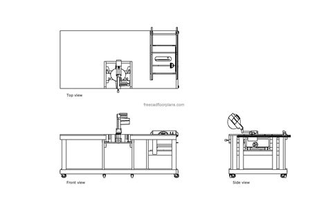 Workbench With Table Saw Free Cad Drawings