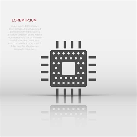 Premium Vector Computer Cpu Icon In Flat Style Circuit Board Vector
