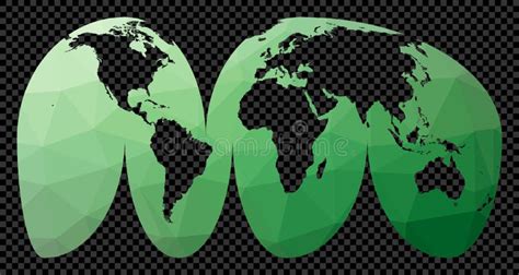 World Map Interrupted Mollweide Projection Stock Vector Illustration Of Diamond Navigation