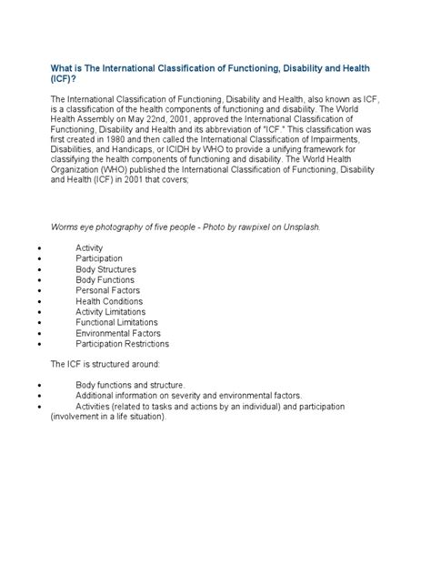 What Is The International Classification Of Functioning Pdf