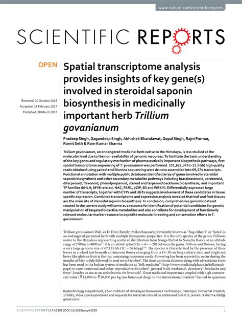 Pdf Spatial Transcriptome Analysis Provides Insights Of Key Gene S Involved In Steroidal