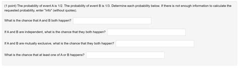 Solved Point The Probability Of Event A Is The Chegg Com