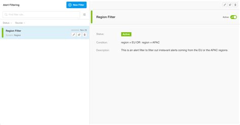 Manage Alert Filtering