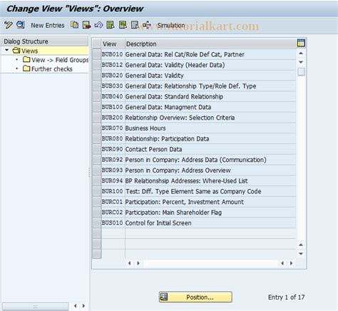 BUBE SAP Tcode BuPR Views