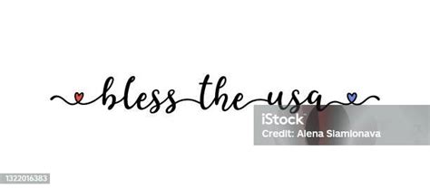 손으로 그린 배너 또는 로고로 미국 문구를 축복합니다 엽서 초대장 포스터 아이콘 라벨에 대한 레터링 7월에 대한 스톡 벡터 아트 및 기타 이미지 Istock