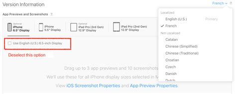 App Store Connect Can Different Meta Data App Info Screen Shots Be