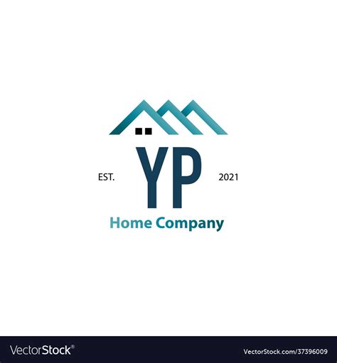Initial Letter Yp Home Creative Logo Design Vector Image