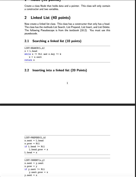 Solved Create A Class Node That Holds Data And A Pointer