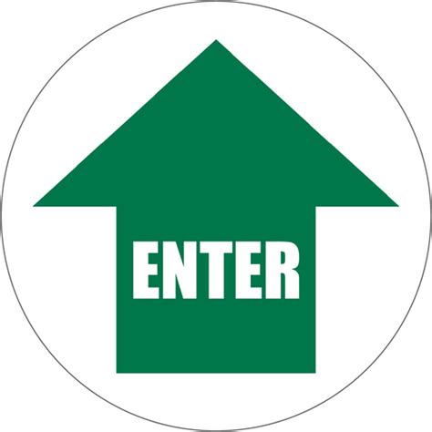 Green Enter Arrow Floor Sign Stop