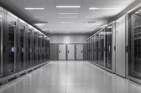 server room 3d rendering of data center premium ai generated image