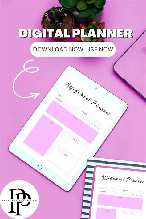 Planner Printable Assignment Planner Digital Study Organizer Academic