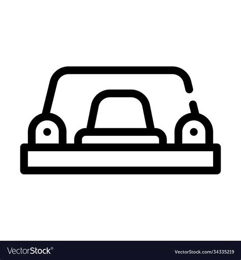 Red Button Line Icon Black Royalty Free Vector Image