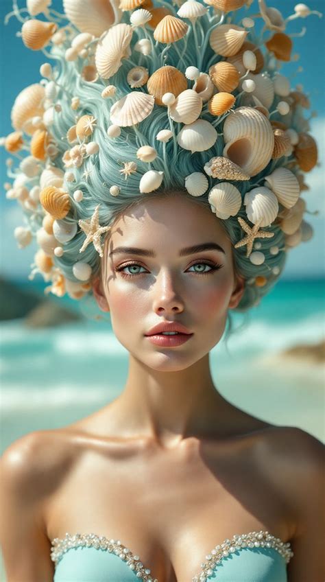 Marine Model With Seashell Hairstyle On The Head 24 En 2025 Armada