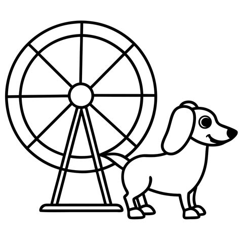 Perro Salchicha Para Colorear Para Niños 46965220 Vector En Vecteezy