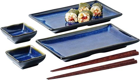 Uniidea Ceramic Sushi Serving Tray Sets 2 6 Pieces