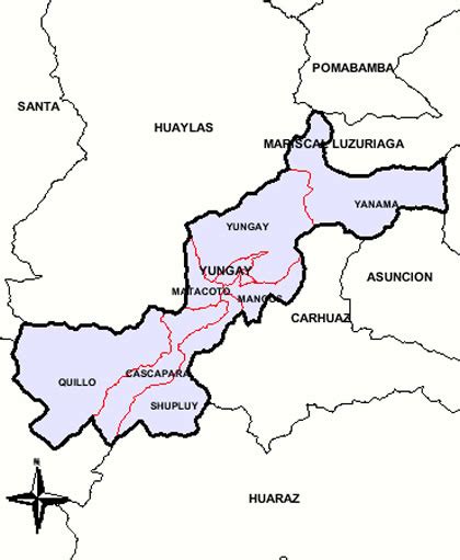 Mapa De La Provincia De Yungay