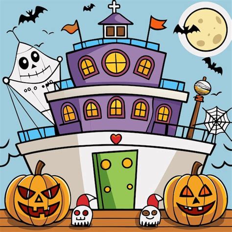 A Haunted Cruise Ship Severe Wave With Boo Bat Spider Net Pumpkin