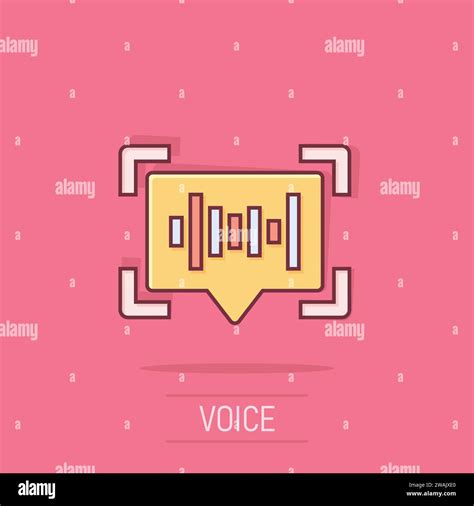 Voice Recognition Icon In Comic Style Authentication Sound Vector Cartoon Illustration On White