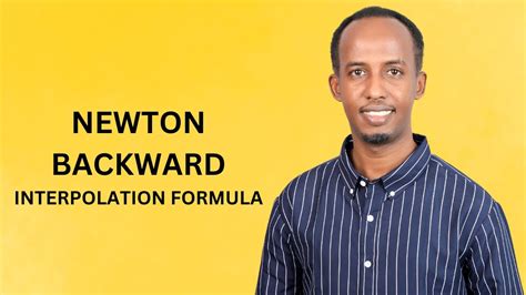 Newtons Backward Interpolation Formula Youtube
