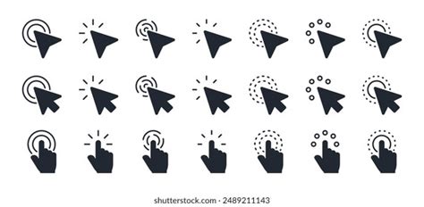 Pointer Mouse Click Cursor Editable Stroke Stock Vector Royalty Free
