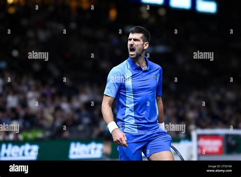 Novak Djokovic Of Serbia Angry During The Rolex Paris Masters Atp