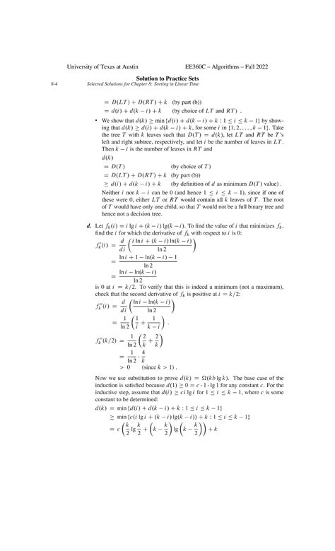Algo 20 Practice For Algo Sol University Of Texas At Austin Ee360c Algorithms Fall 2022