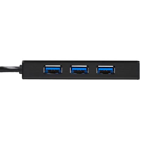 Startech Com Port Portable Usb Hub Plus Gigabit Ethernet Aluminum With Built In Cable