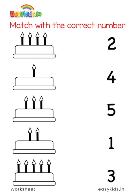 Match With The Correct Number Worksheet