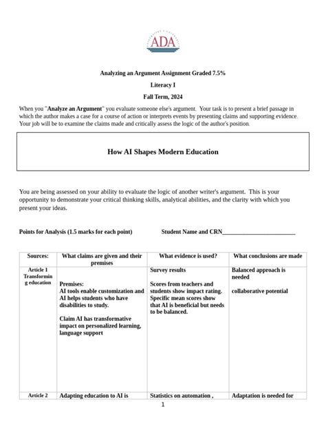 Analysing An Argument Graded 75 Polad Pdf Artificial Intelligence