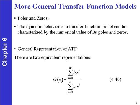 More General Transfer Function Models Poles And Zeros