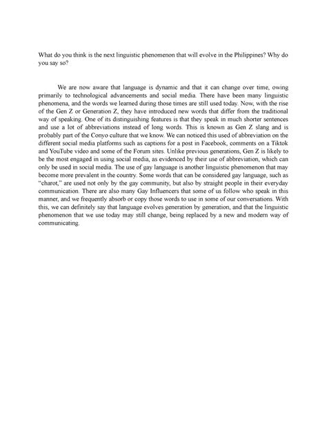 Next Linguistic Phenomenon In The Philippines What Do You Think Is